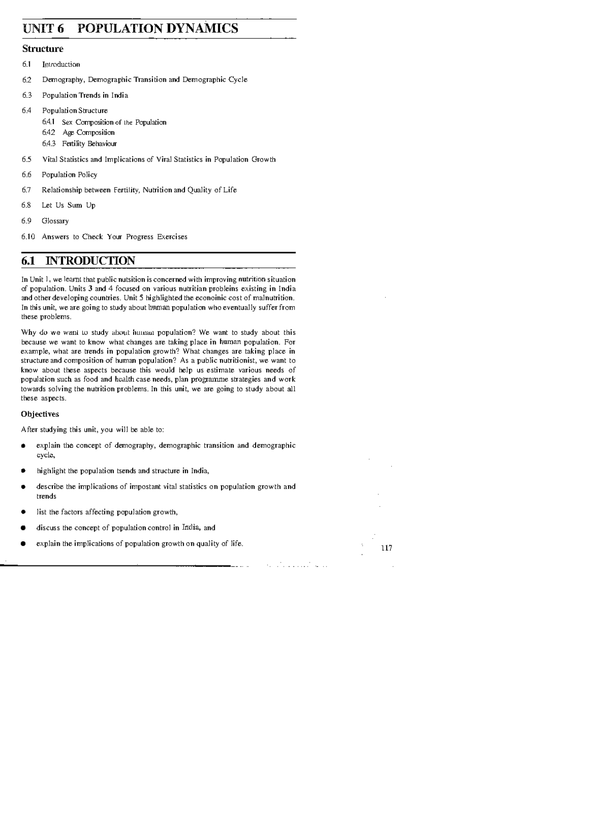 Unit 6: Population Dynamics and Demographic Trends in India - Studocu