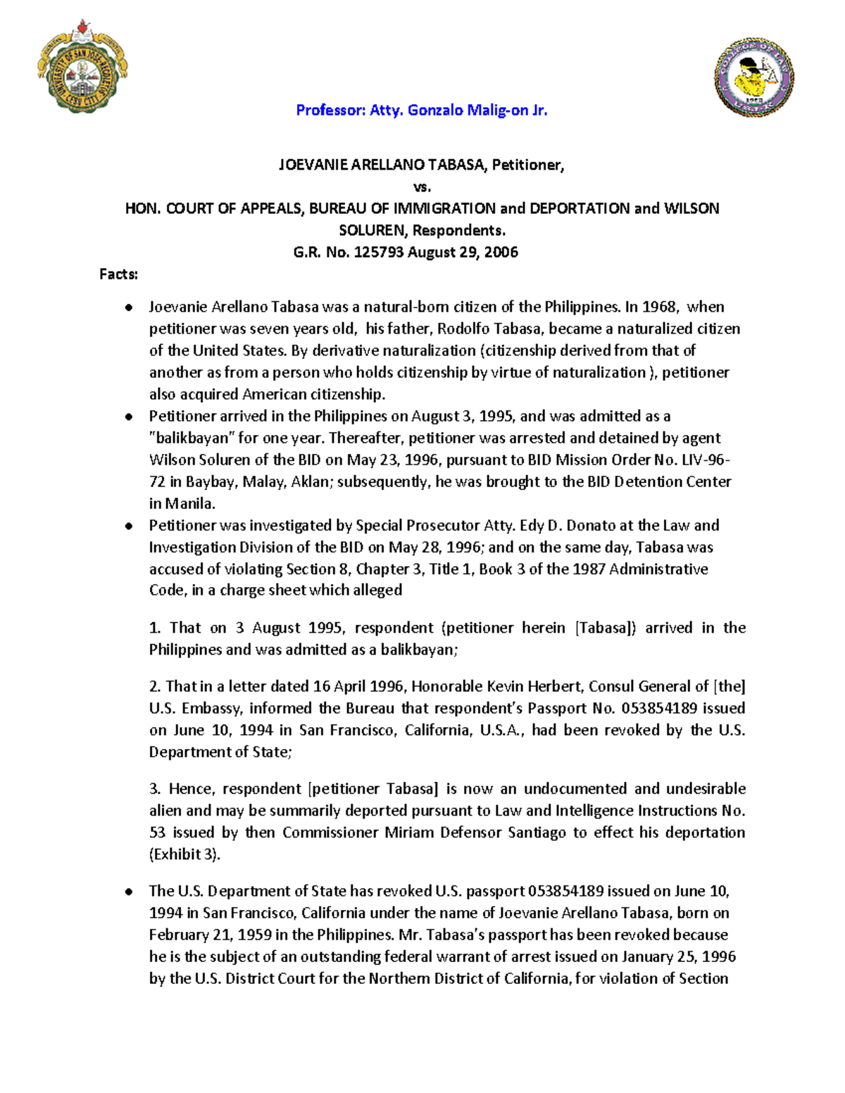 Case Study: 12. Tabasa vs. Court of Appeals GR No. 125793 Analysis ...