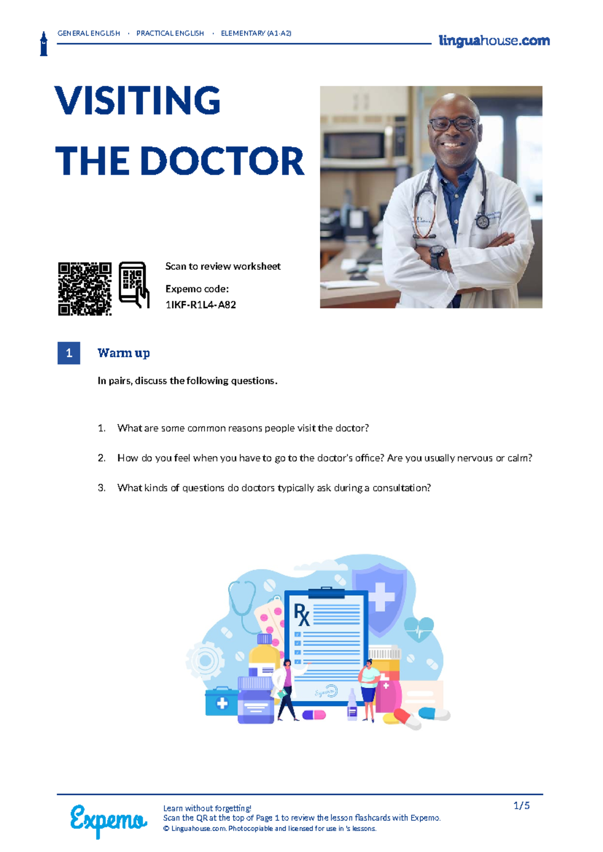 GENERAL ENGLISH A1-A2: Visiting the Doctor Worksheet - Studocu