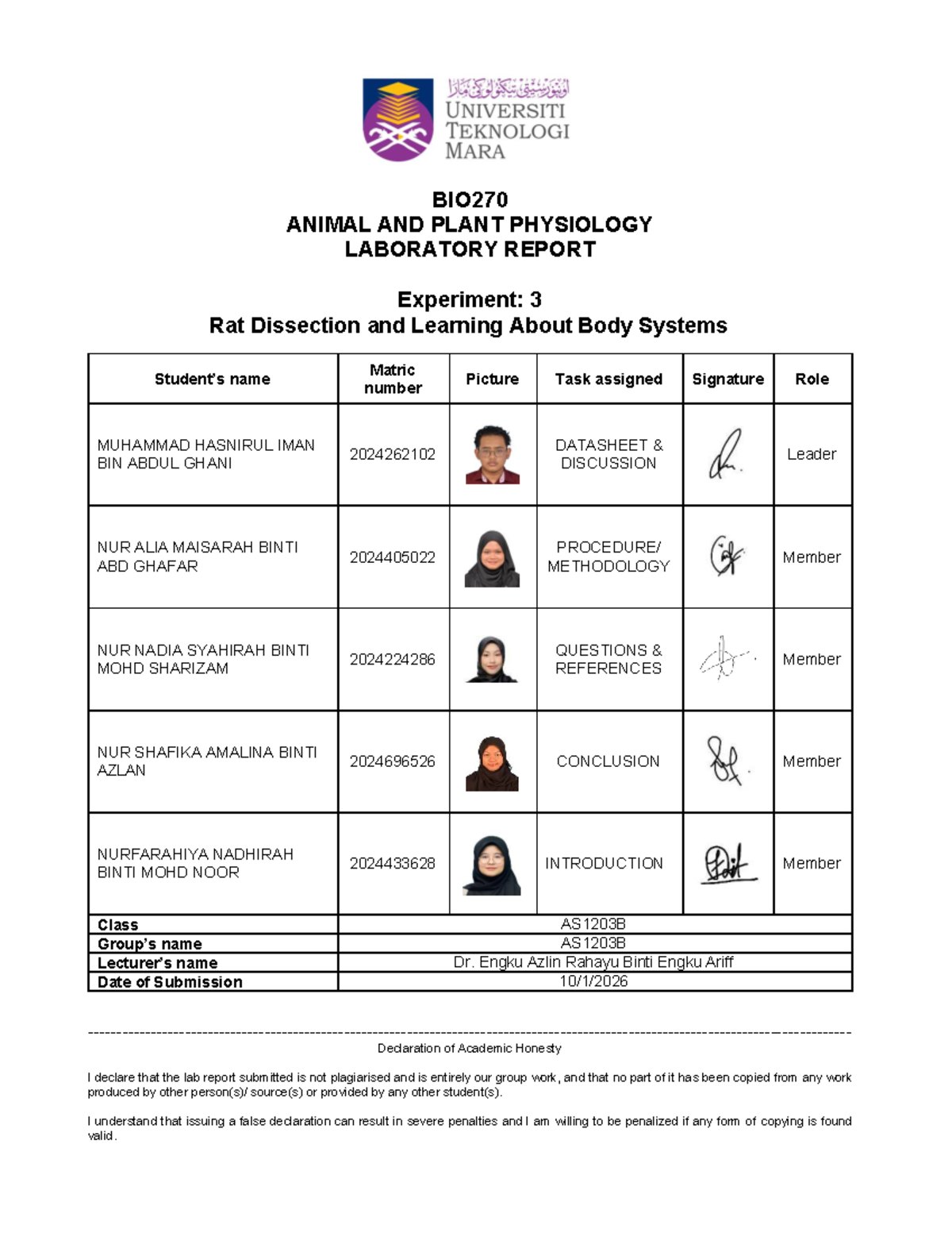 BIO270 Lab Report: Rat Dissection & Body Systems Analysis - Studocu
