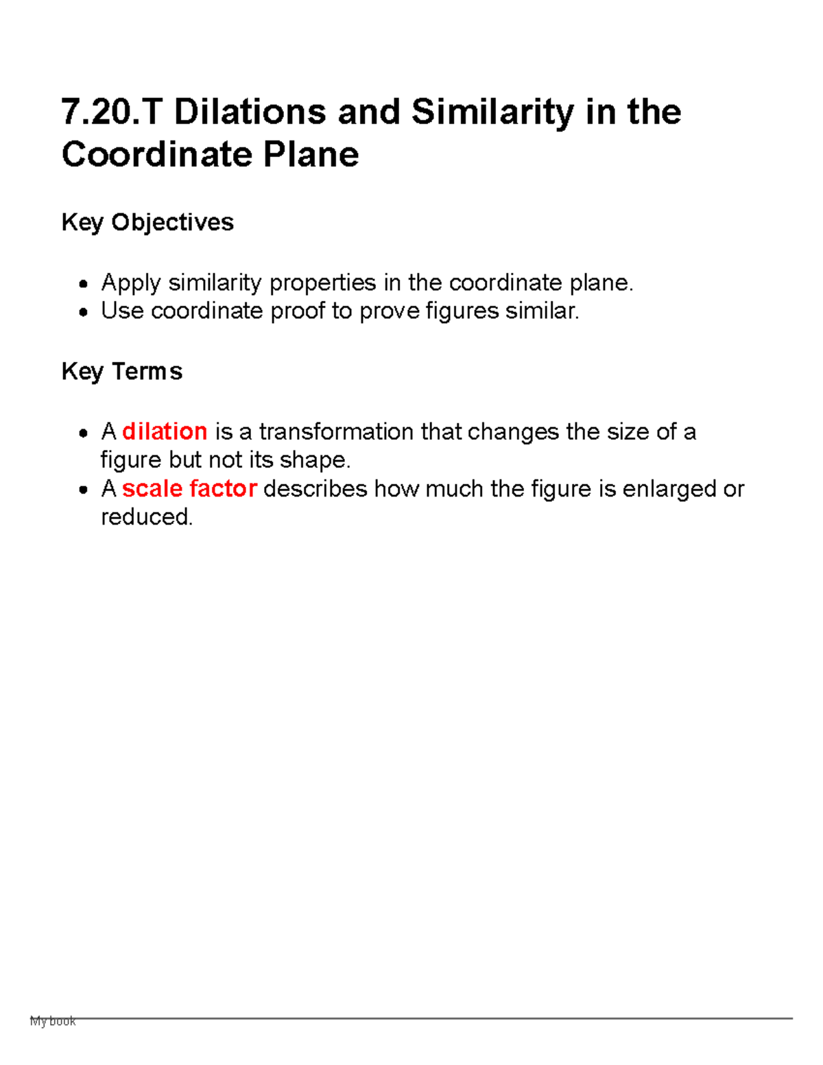 7.20.T - Lesson on Dilations & Similarity in the Coordinate Plane - Studocu