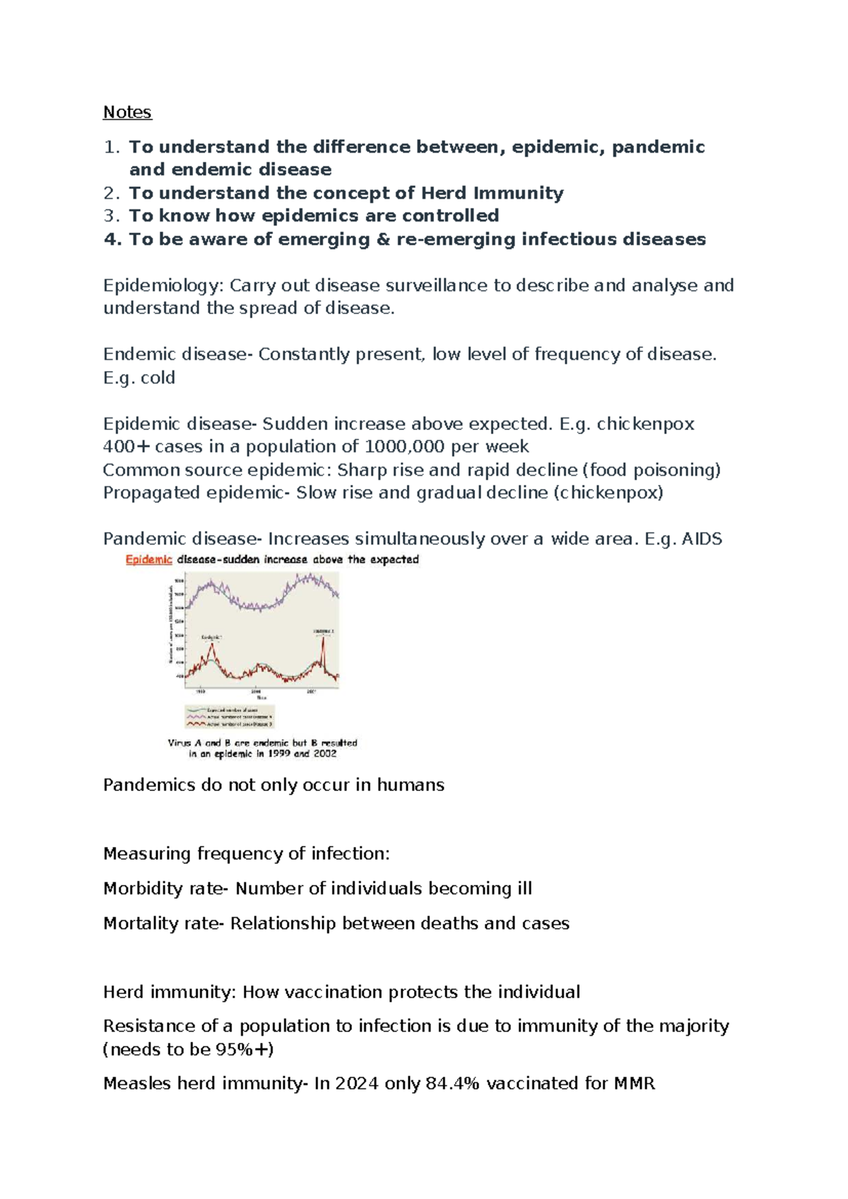 BIOL10532 Epidemiology Lecture 20: Epidemics, Pandemics, and Herd ...