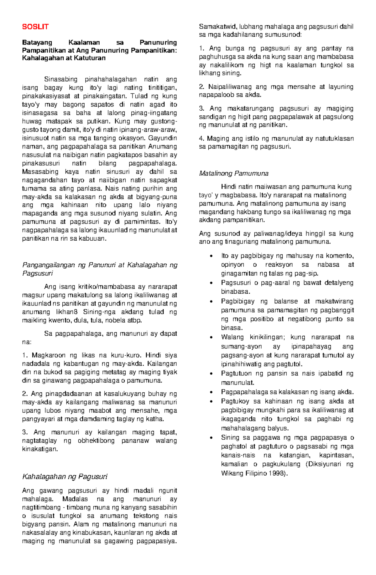 Aralin II. Panitikan 2 - Glecy R. Capuli - SOSLIT Batayang Kaalaman sa ...