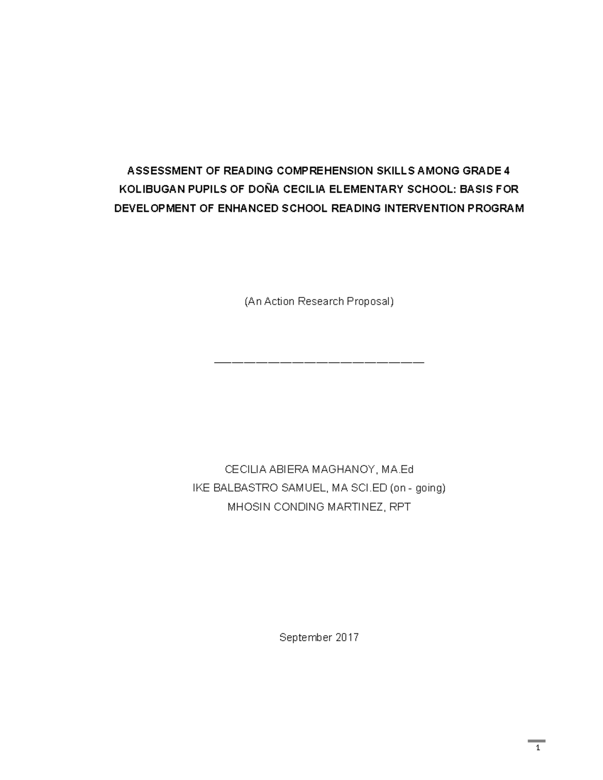 **Assessment of Reading Comprehension Skills for Grade 4 Pupils (4PS ...