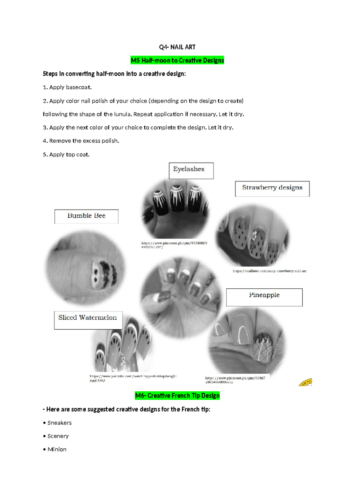 NAIL-ART Techniques & Creative Designs for M5 to M17 - Studocu