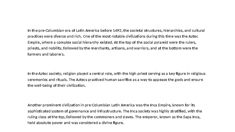 Social Structures and Cultural Practices in Pre-Columbian Latin America ...