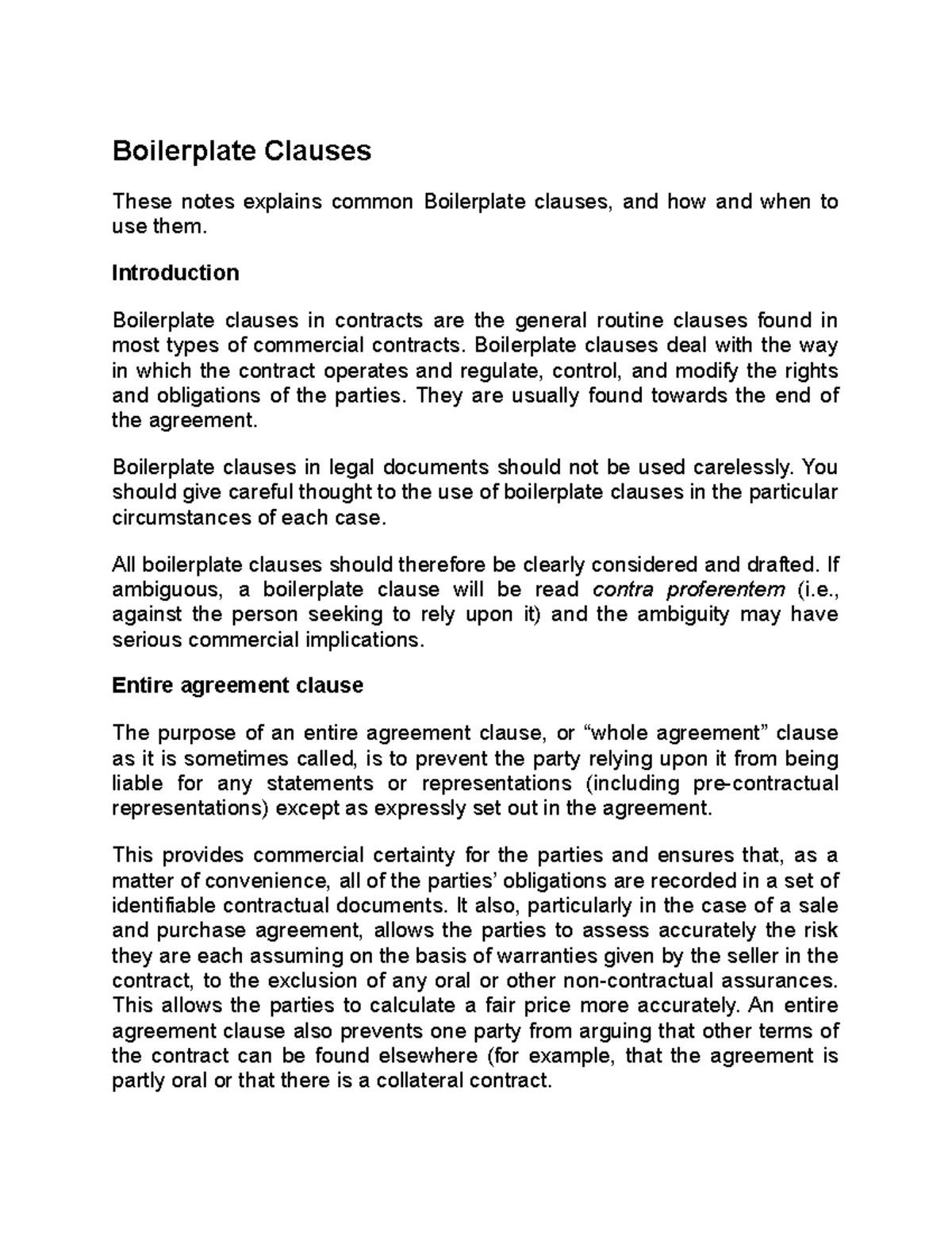 Boilerplate Clauses Corporate References V2 0