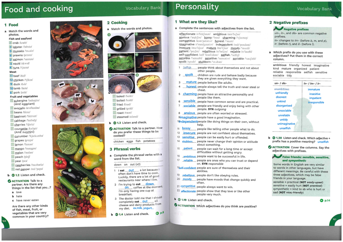Food and Cooking Vocabulary Bank: Personality Traits and Adjectives ...