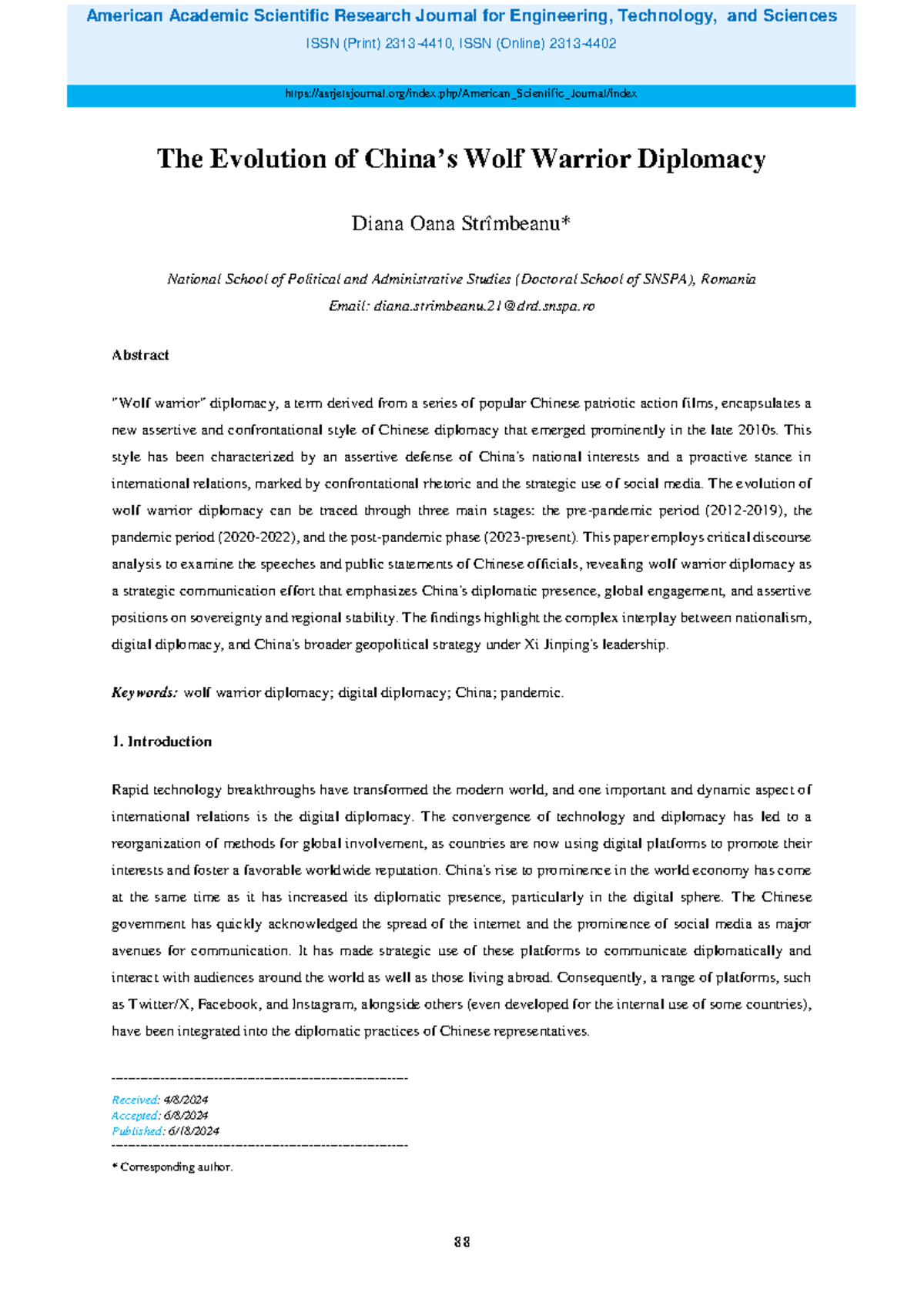 10445 - The Evolution of China's Wolf Warrior Diplomacy: 2012-2023 ...