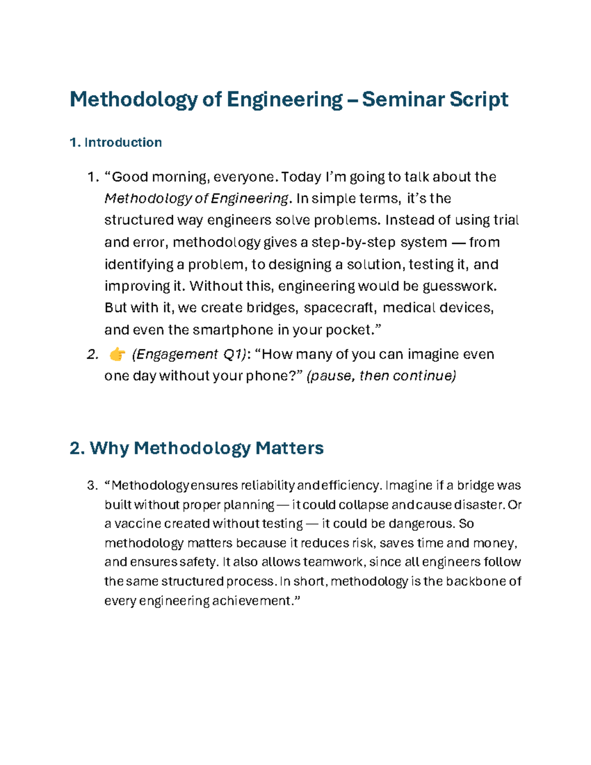 Methodology of Engineering Seminar Script: Key Insights and Approaches ...