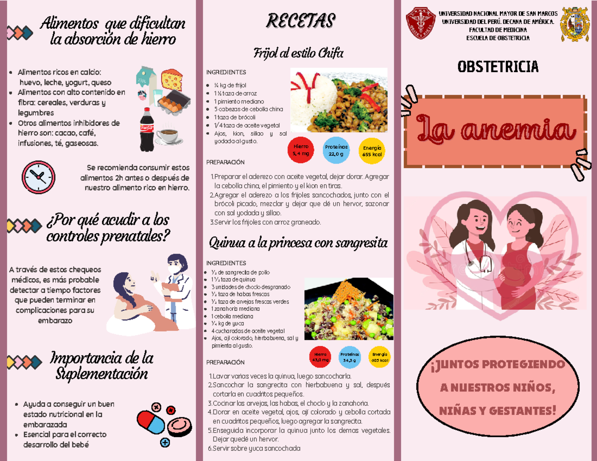 Triptico LA Anemia - La anemiaLa anemia Importancia de la Suplementación ¿Por qué acudir a los ...