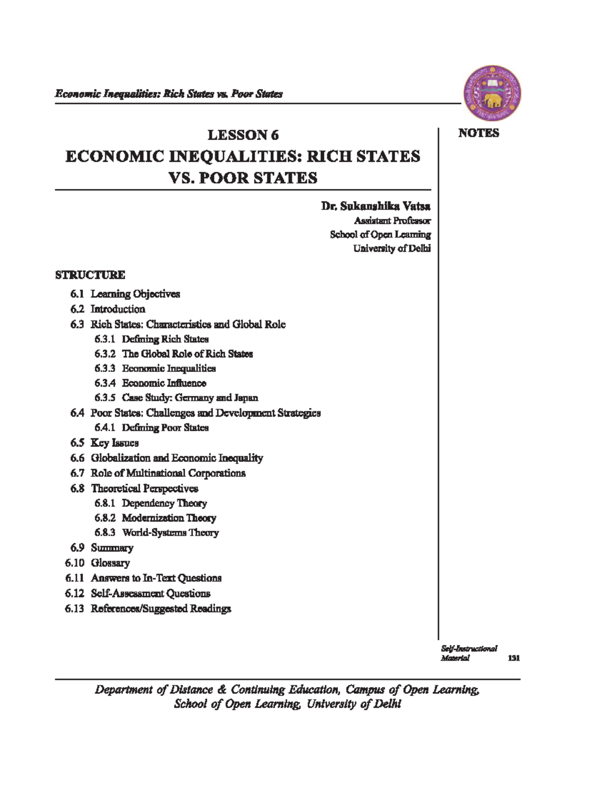 Economic Inequalities: Rich vs. Poor States - Lesson 6 Notes (ABT ...