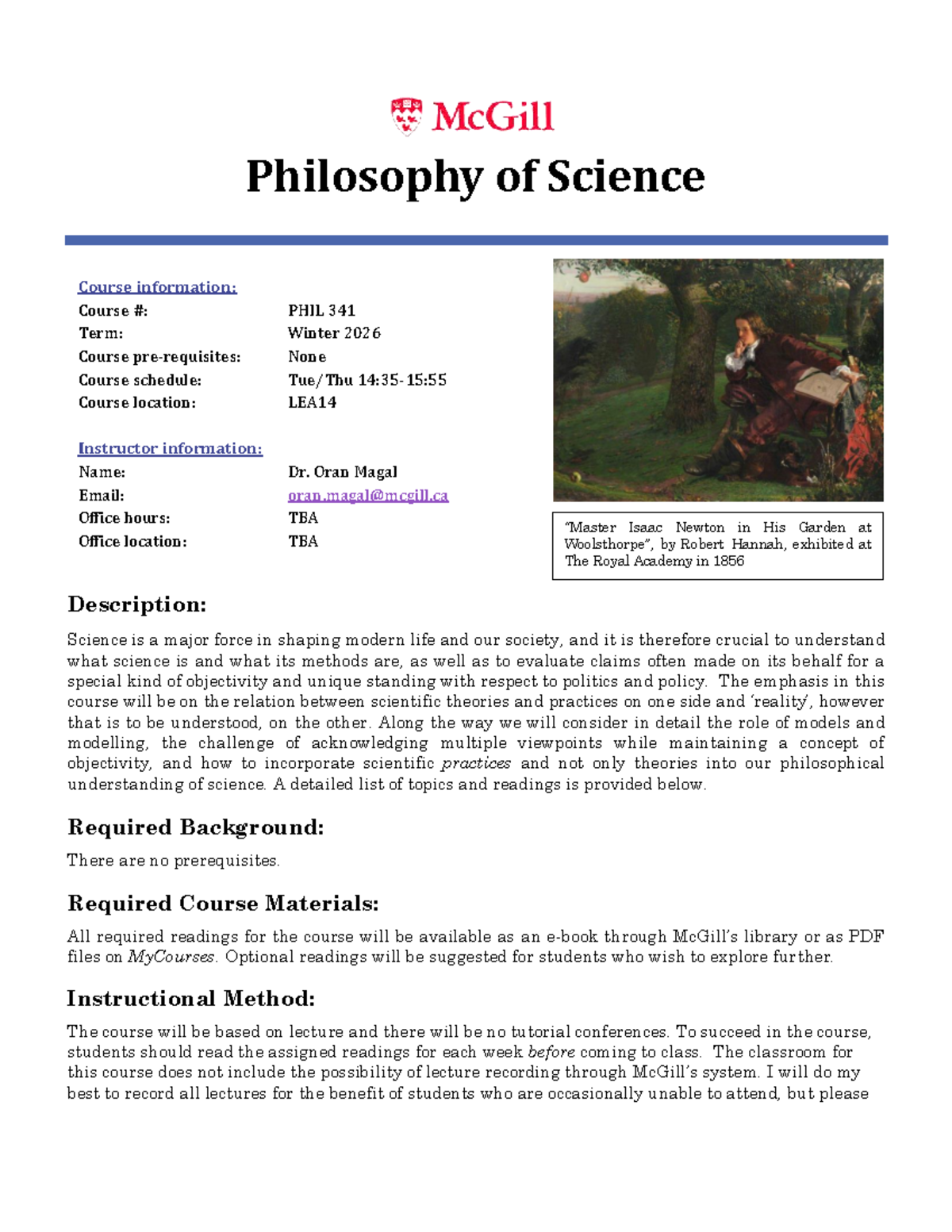 PHIL 341 W2026: Philosophy of Science Syllabus and Course Overview ...