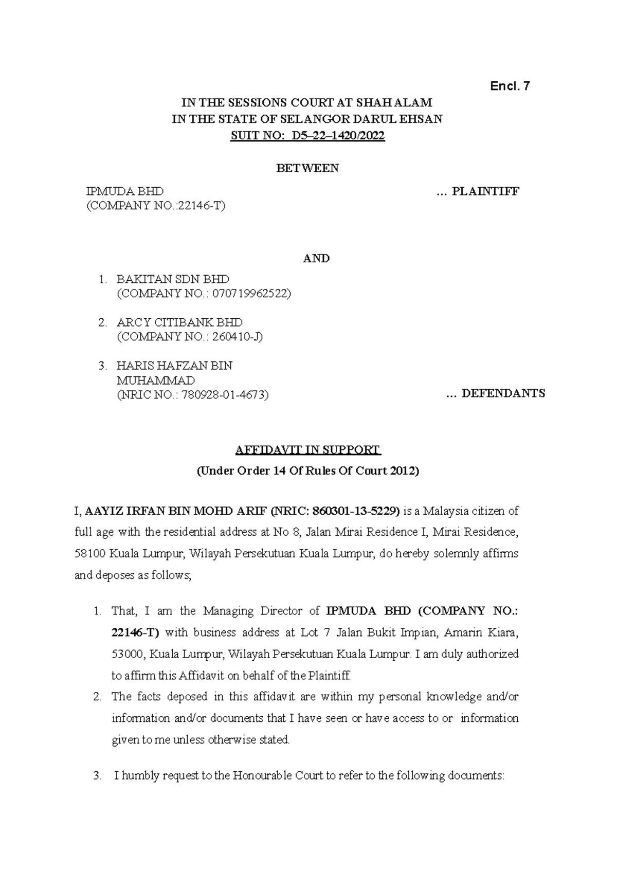 7. Affidavit in Support for Summary Judgement - (QFO ,1 7+( 6(66,216 ...