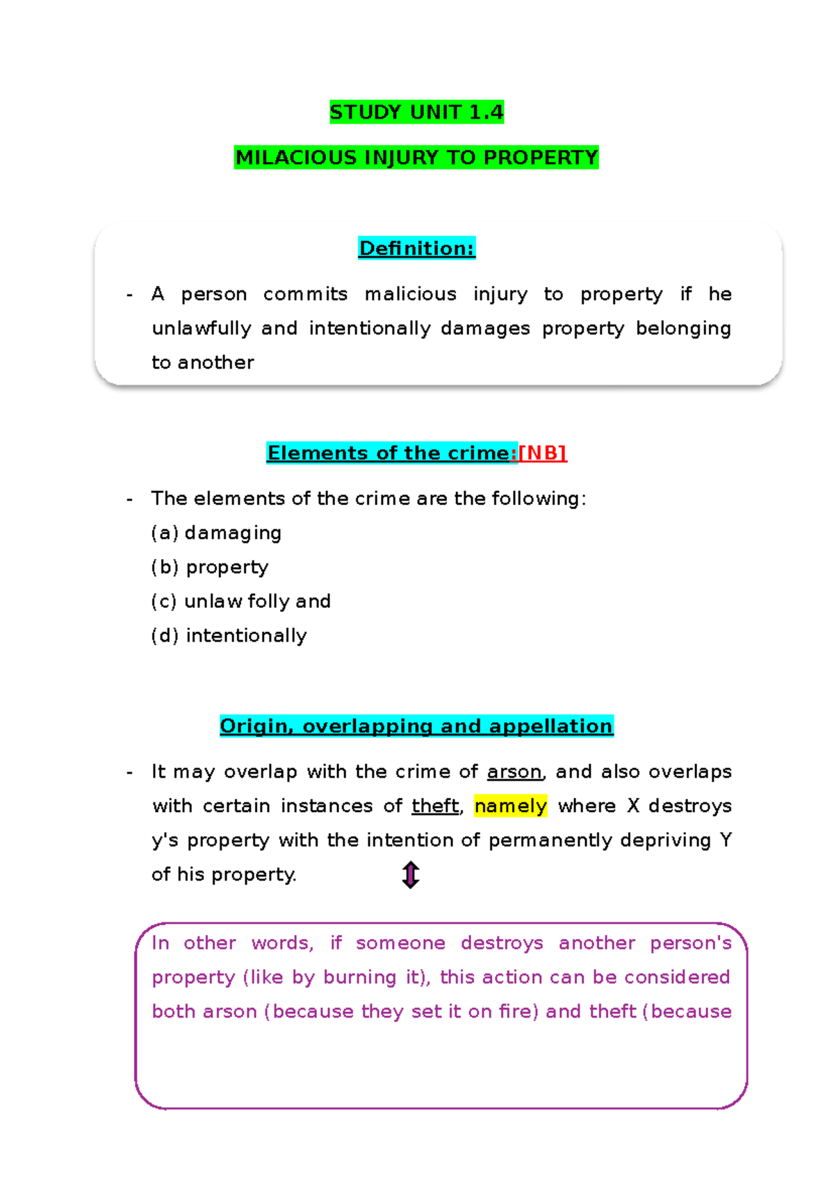 SU 1.4 Malicious Injury to Property and Arson: Key Concepts Explained ...