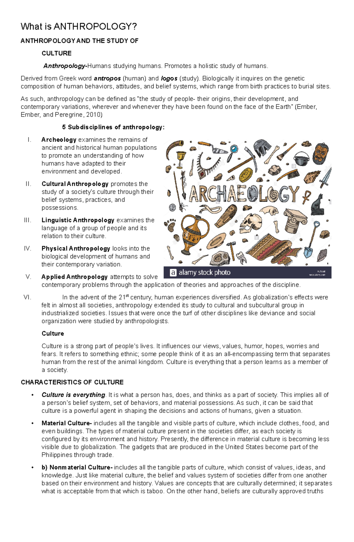 Introduction to ANTH 101: Understanding Anthropology and Culture - Studocu