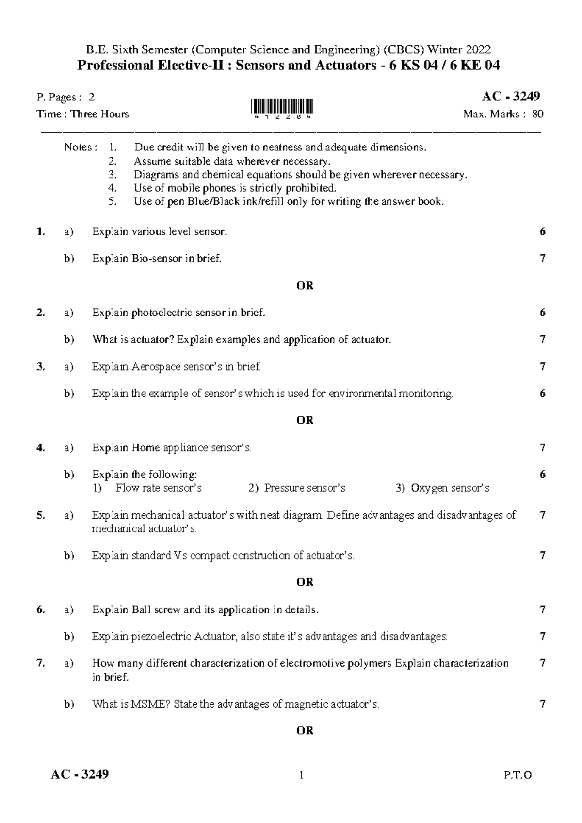 AC3249 - B.E. 6th Sem CSE (CBCS) Winter 2022: Sensors & Actuators Notes ...