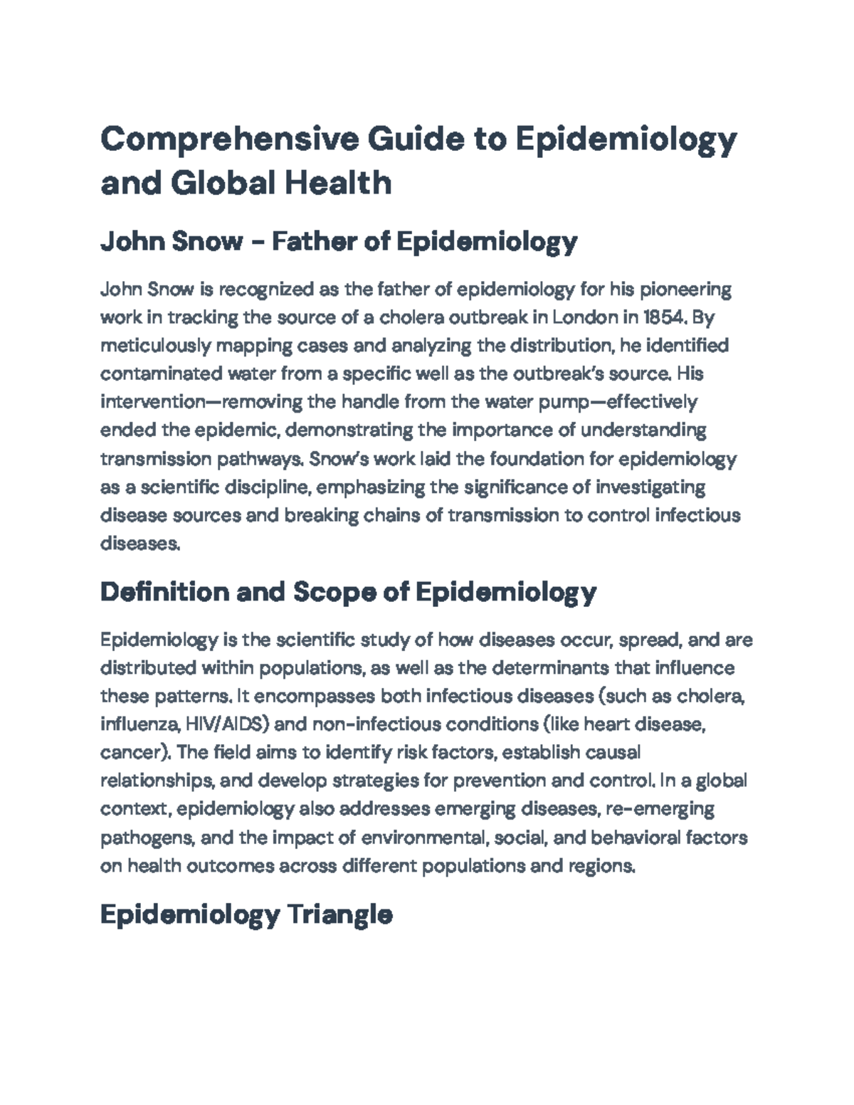 Comprehensive Guide to Epidemiology & Global Health (EPI 101) - Studocu