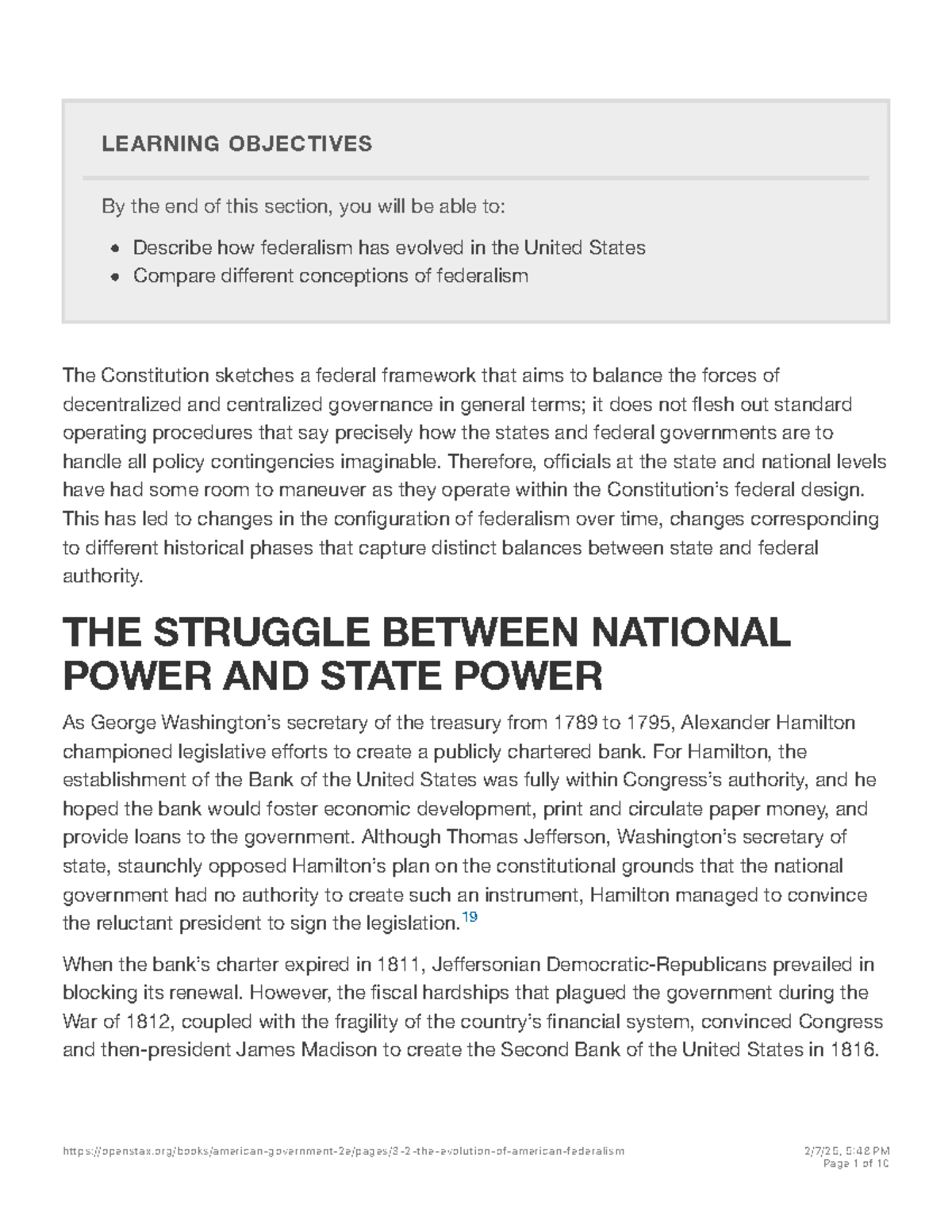 The Evolution of American Federalism - American Government 2e ...