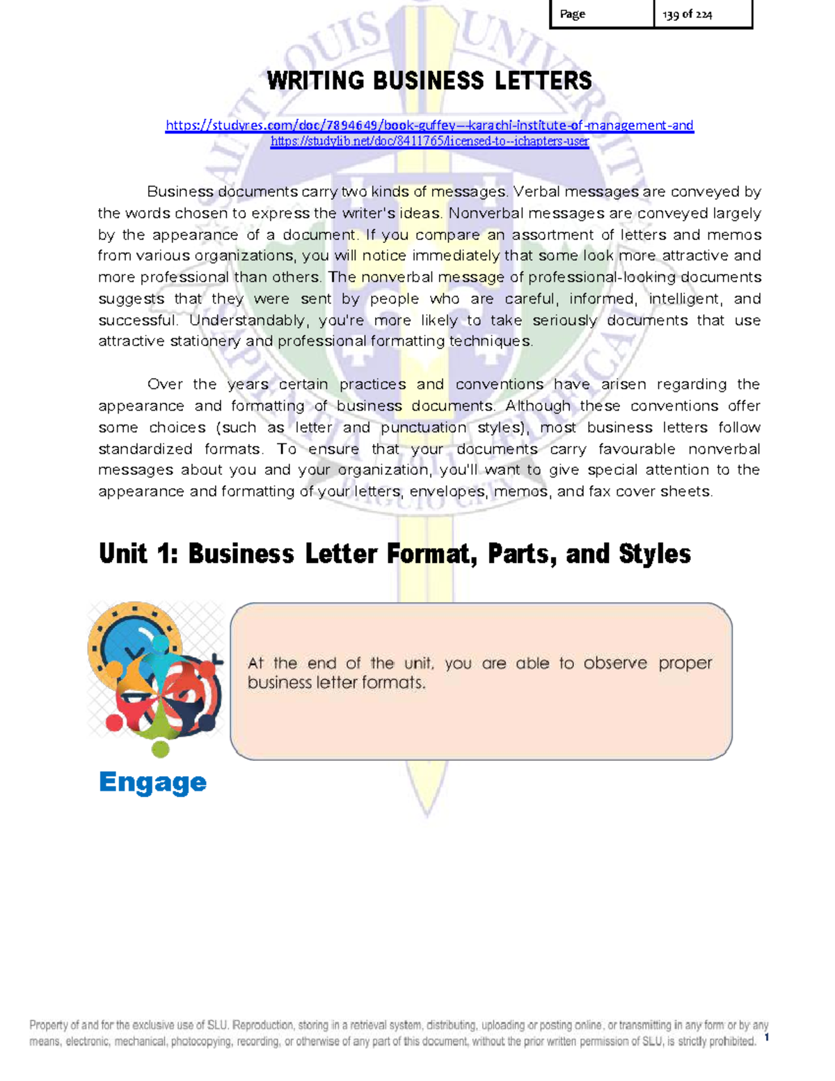 FM-STL-013: Understanding the Key Parts of a Business Letter - Studocu