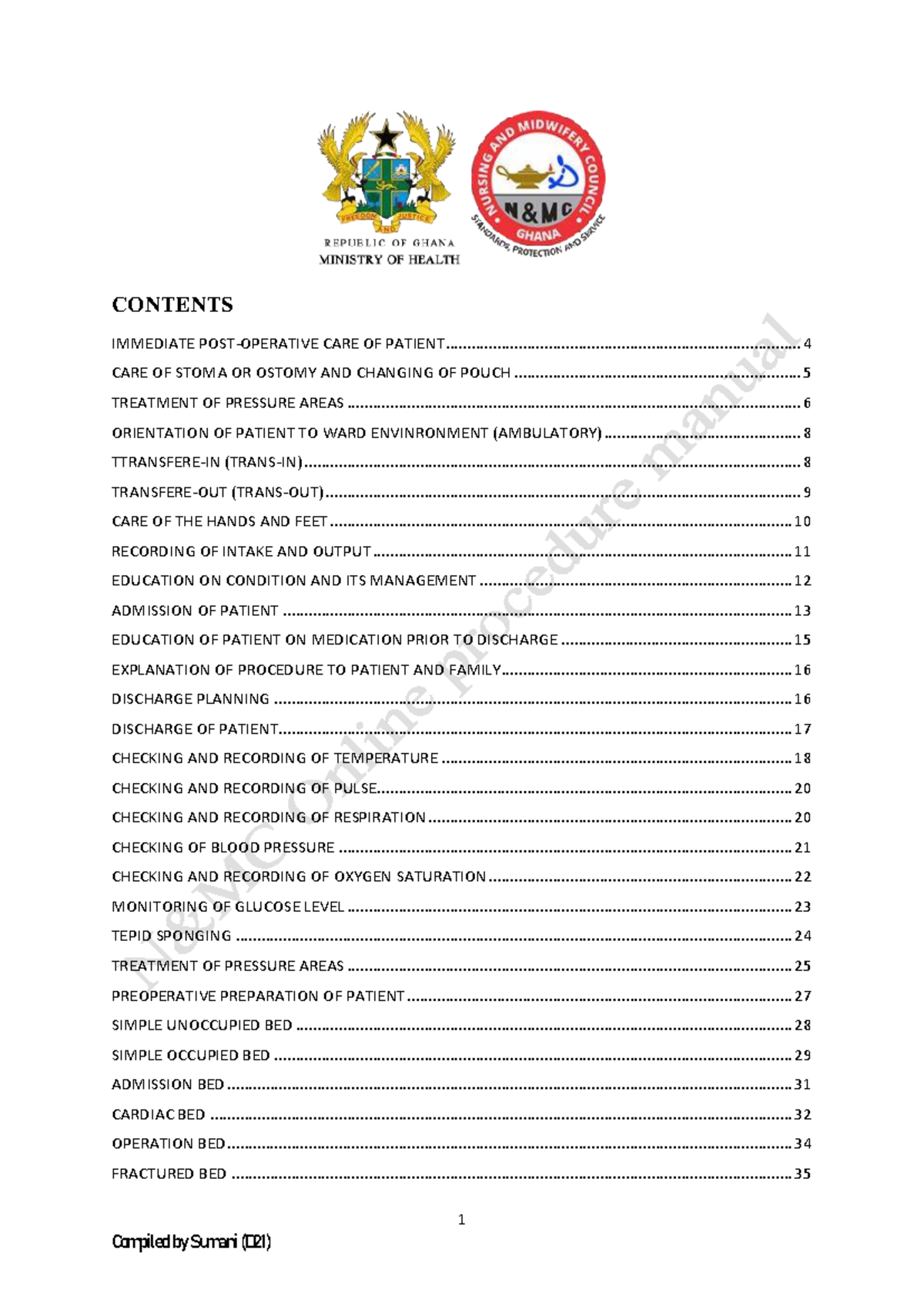 Patient Care Procedures: Comprehensive Guide (NUR 101) - Studocu