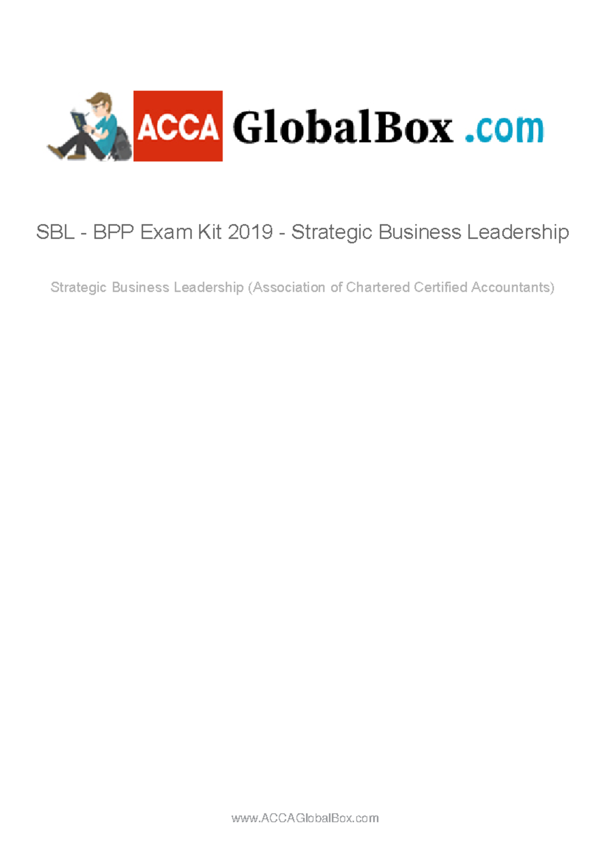 ACCA SBL BPP Exam Kit 2019: Comprehensive Study & Practice Guide - Studocu