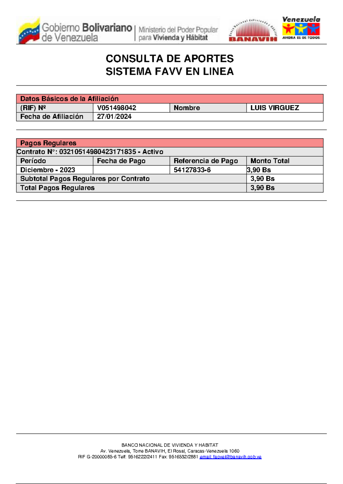 Consulta aportes - esnayo general - CONSULTA DE APORTES SISTEMA FAVV EN ...
