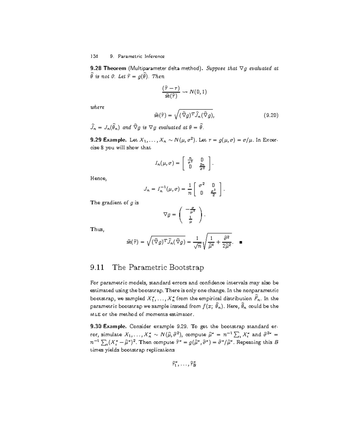 134 Parametric Inference: Theorem and Bootstrap Methods - Studocu