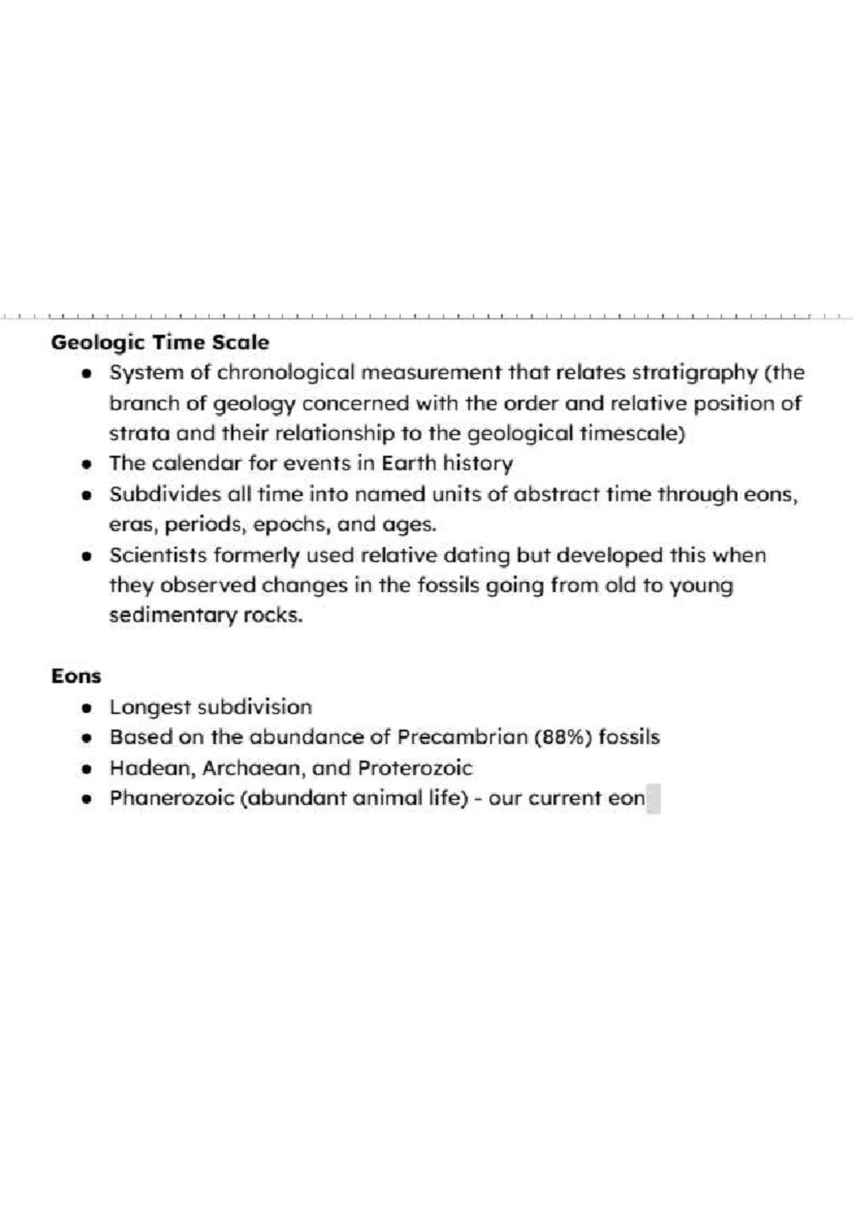 Earth Science Notes: Geologic Time Scale Overview - Studocu