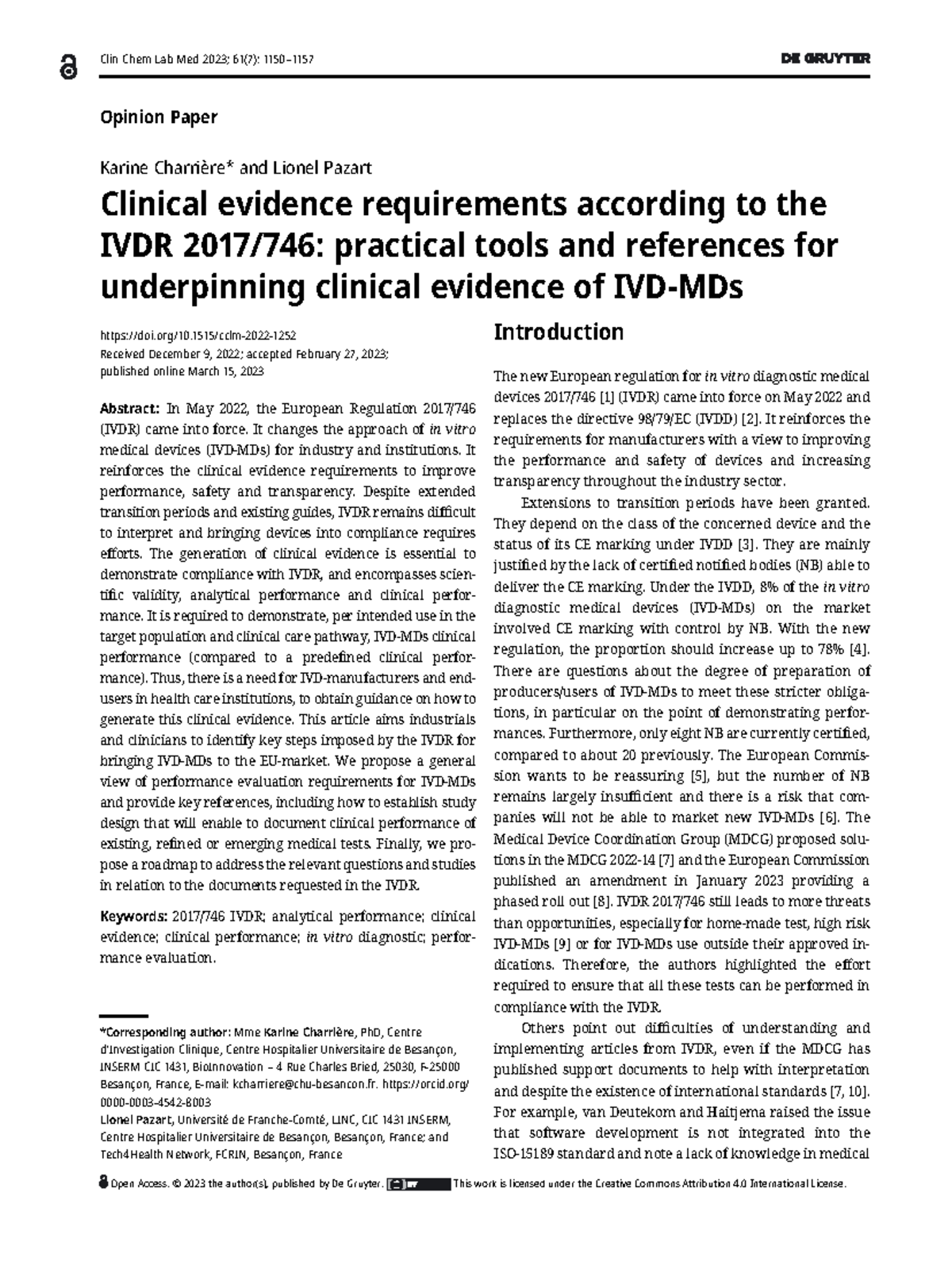 Clinical Evidence Requirements Under IVDR: Insights and Guidance - Studocu
