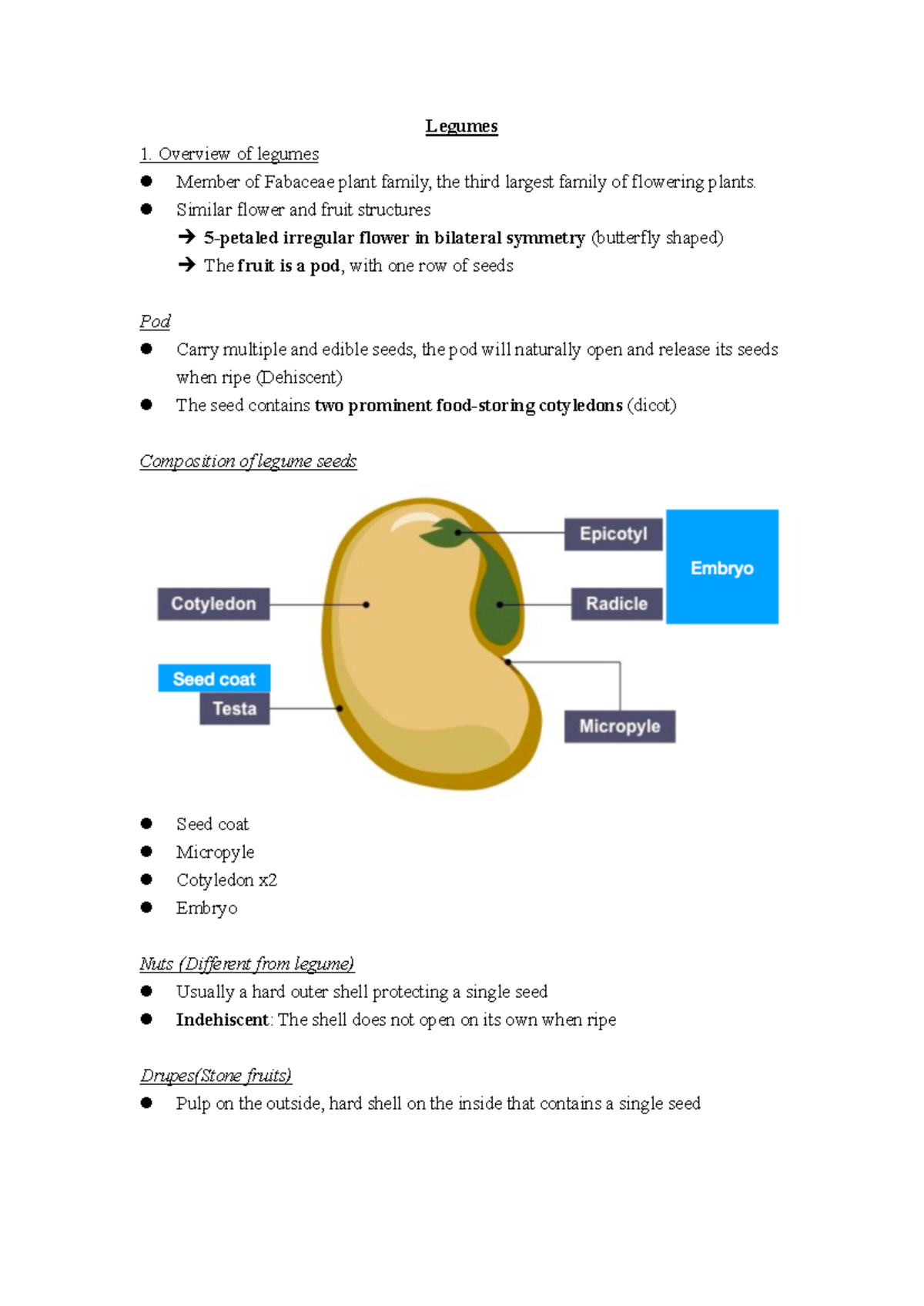 Legumes - Summary Introduction to Food Science and Technology - Legumes ...