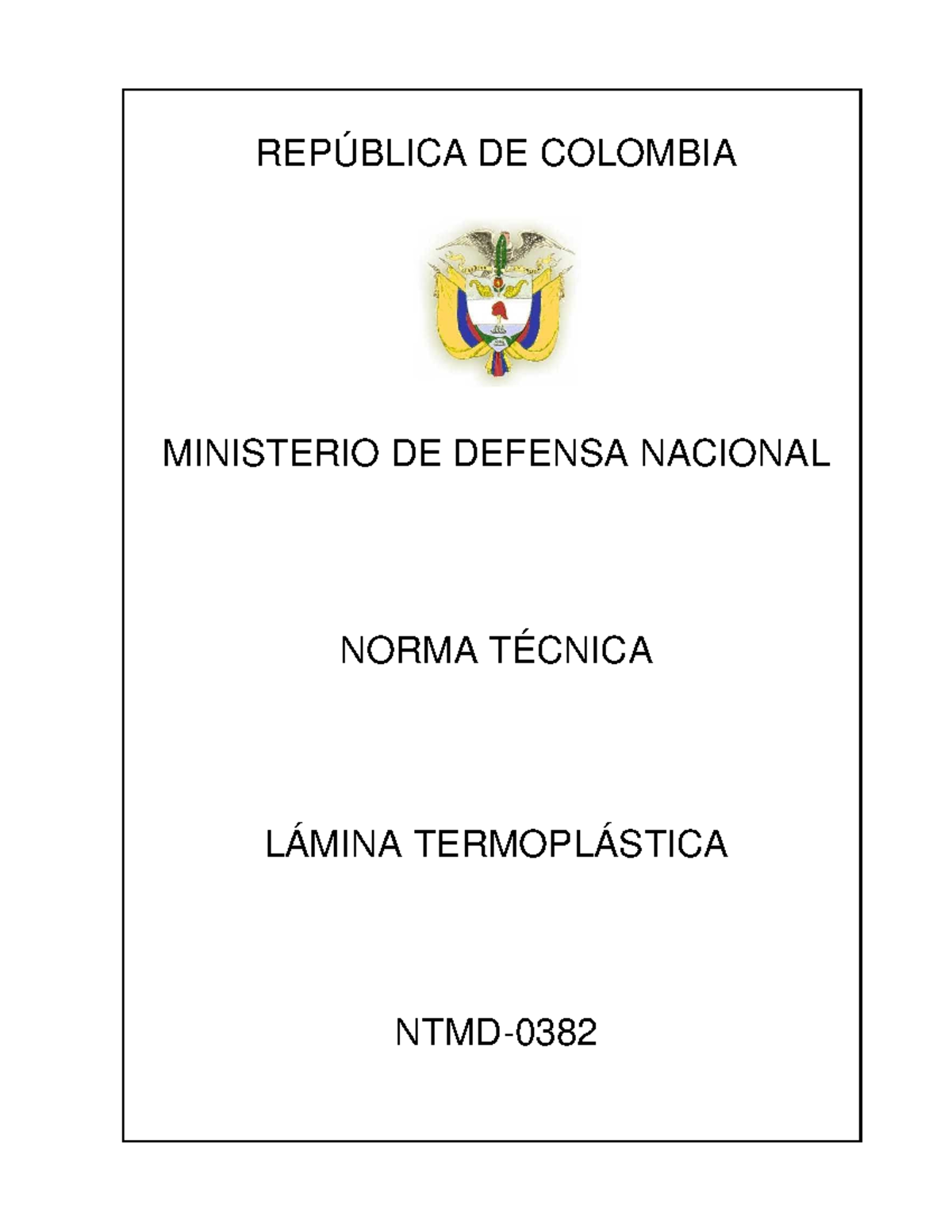 NTMD-0382 Norma Técnica sobre Lámina Termoplástica 2023 - Studocu