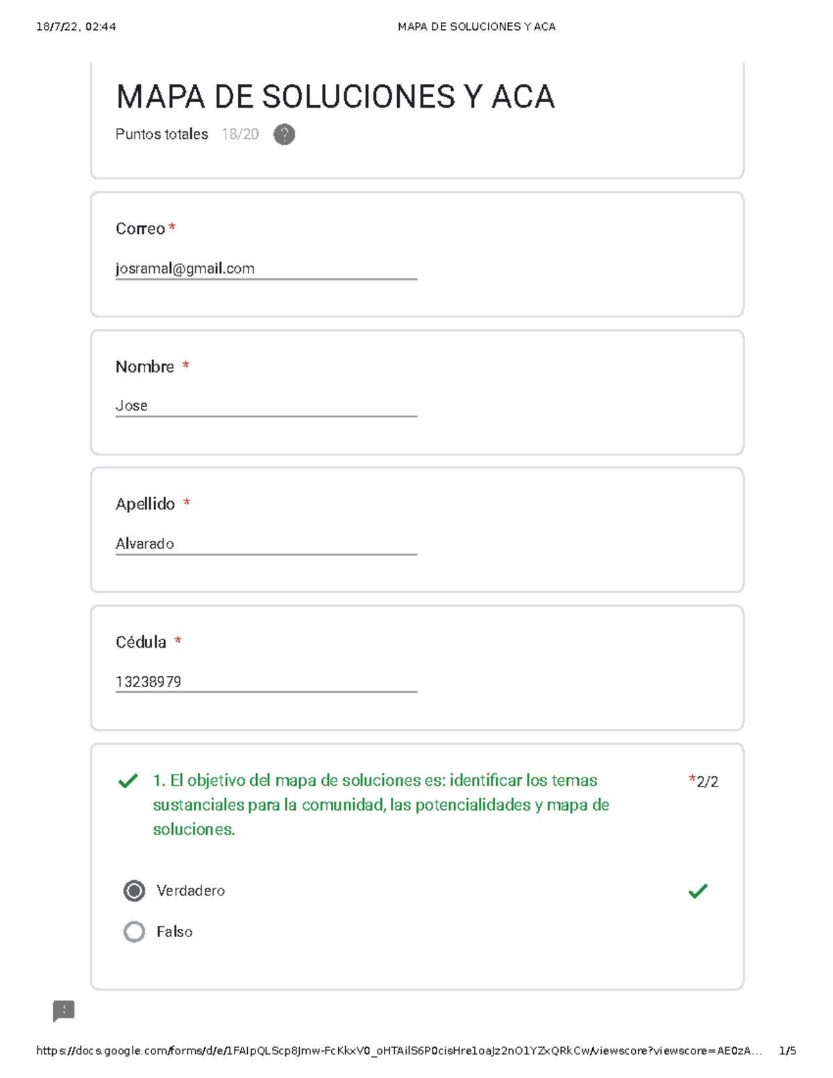 MAPA DE Soluciones Y ACA - Correo* josramal@gmail Jose Alvarado ...
