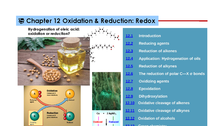 Chapter 12: Redox Reactions in Organic Chemistry - Oxidation vs ...