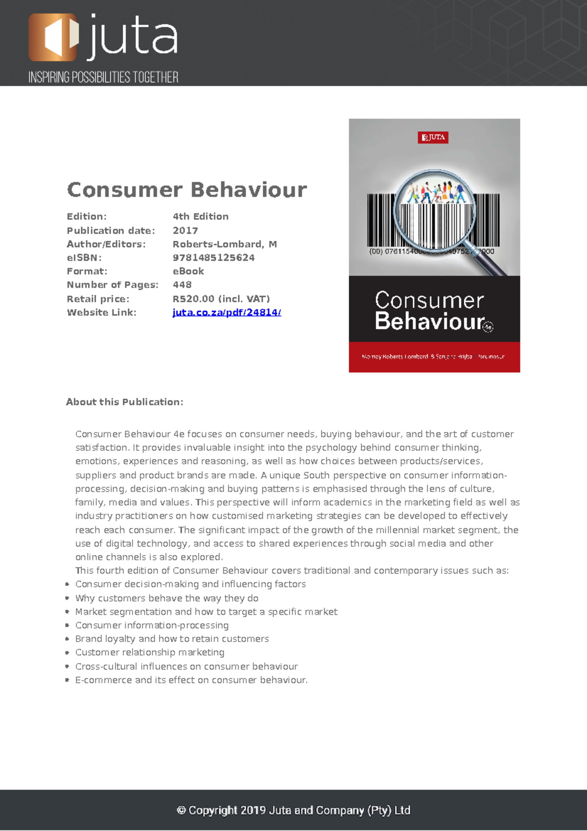Consumer Behaviour Notes - 4th Edition for Marketing Course - Studocu
