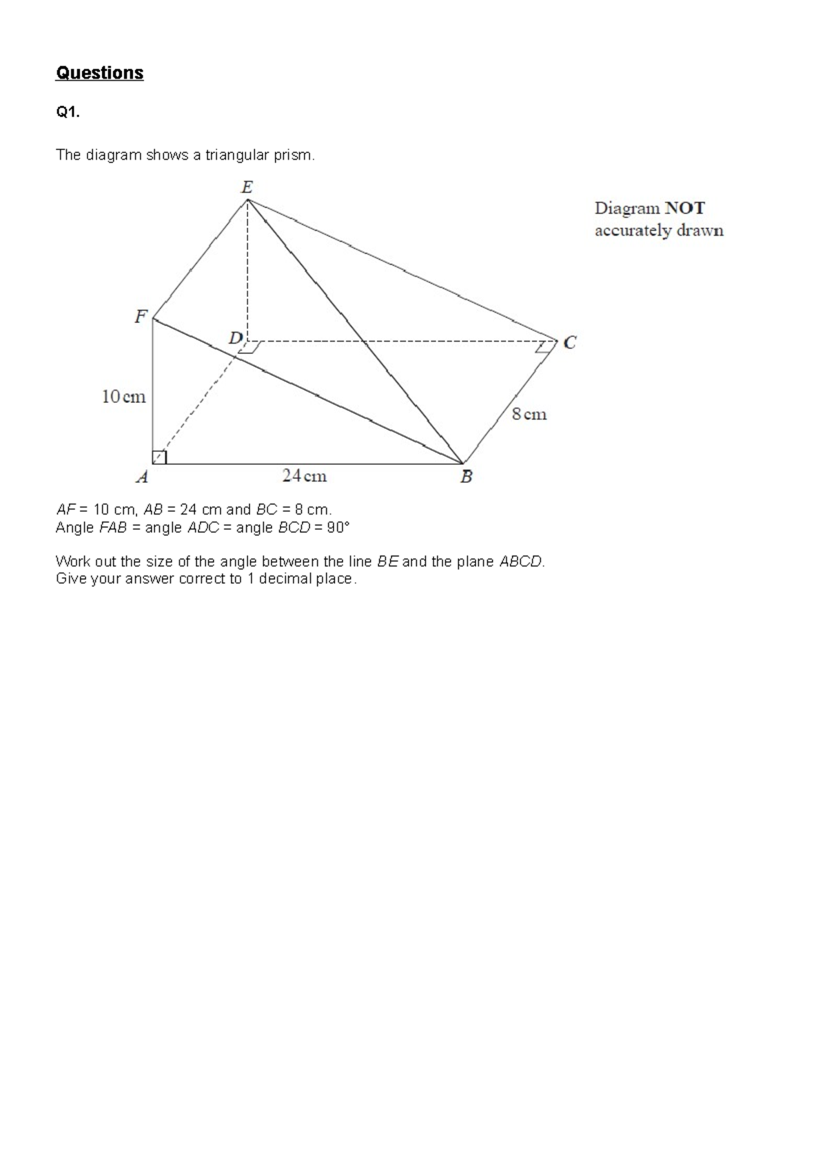 3D Trigonometry Questions with Bearings - Q1 to Q14 - Studocu