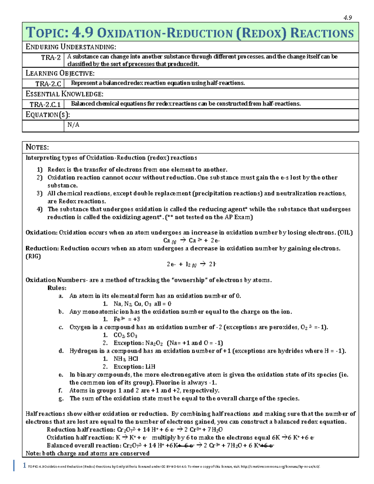 4.9 Redox Reactions: Understanding Oxidation and Reduction Processes ...