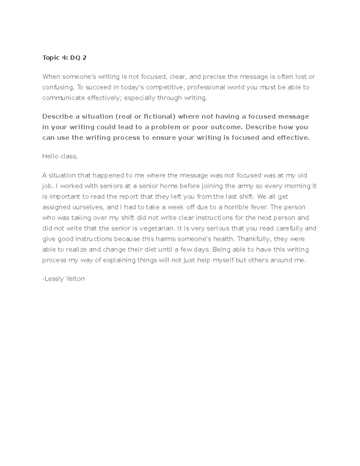 Effective Writing Strategies: Clear Communication in UNV 104 DQ 2 - Studocu