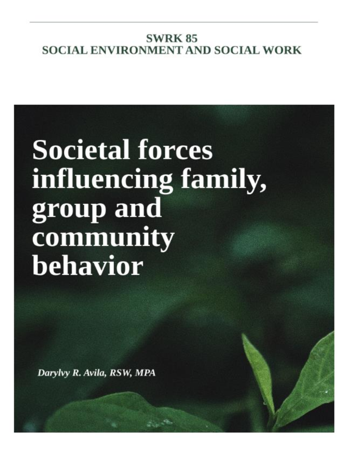 SOC 101: Understanding Societal Forces and Their Impact on Communities ...