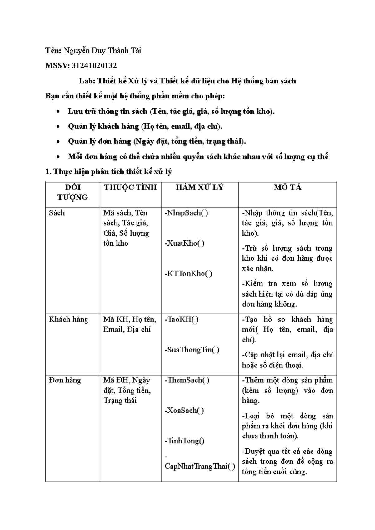 Thiết kế Hệ thống Bán Sách - Lab 31241020132 - Studocu