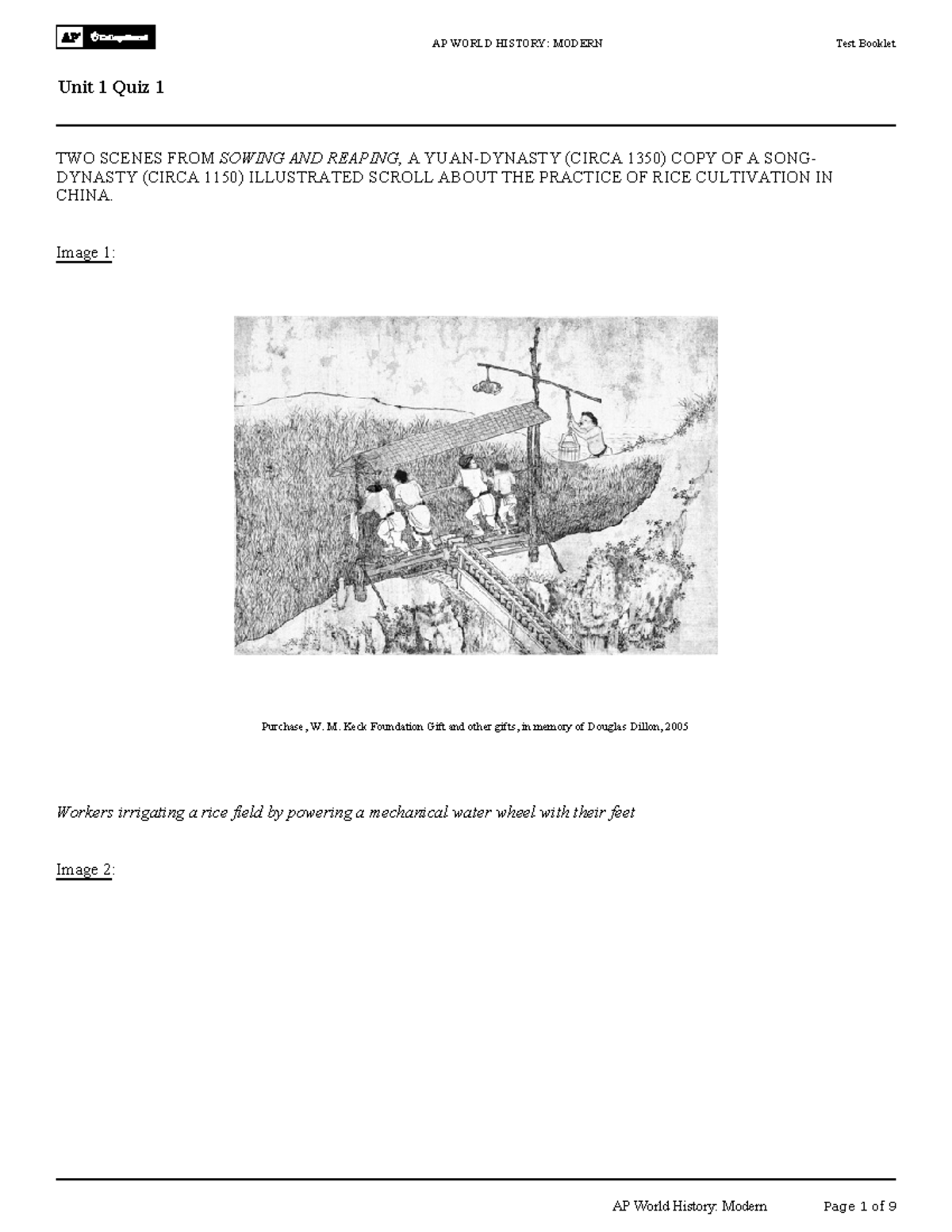 AP WORLD HISTORY: MODERN Unit 1 Quiz 1 - Rice Cultivation & Cultural ...
