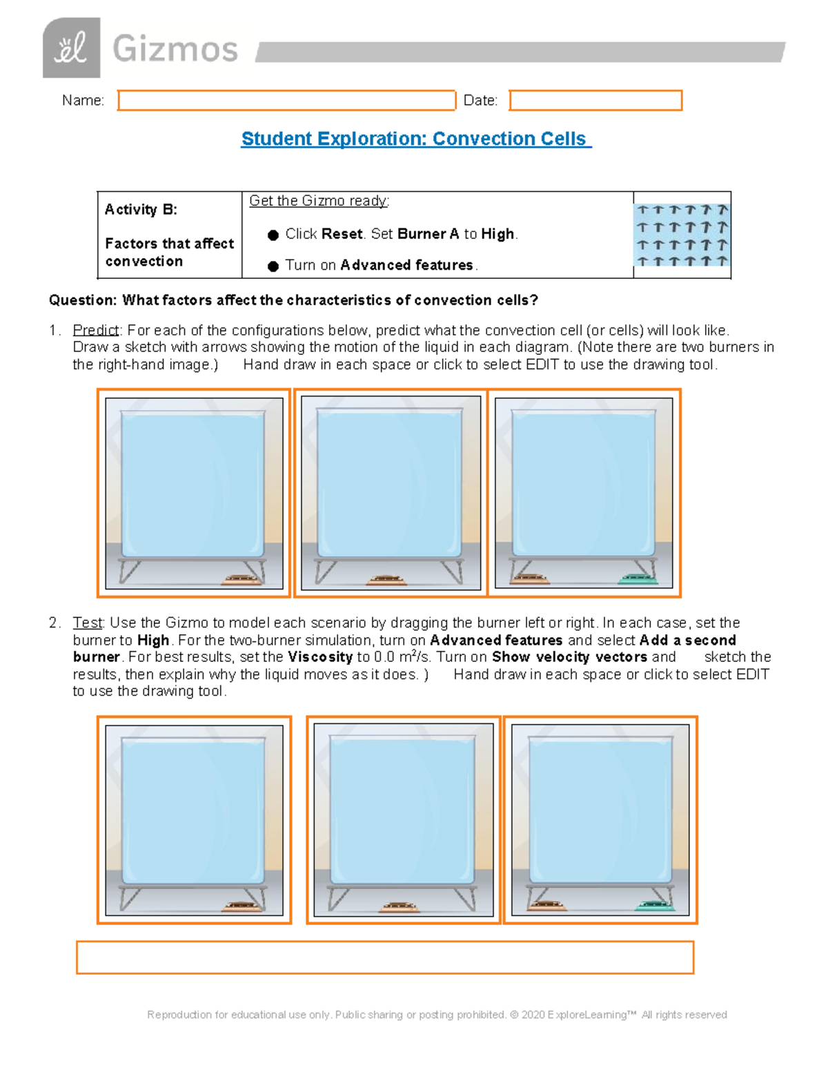 Convection Cells Exploration - Gizmo Activity B - 12941842 - Studocu