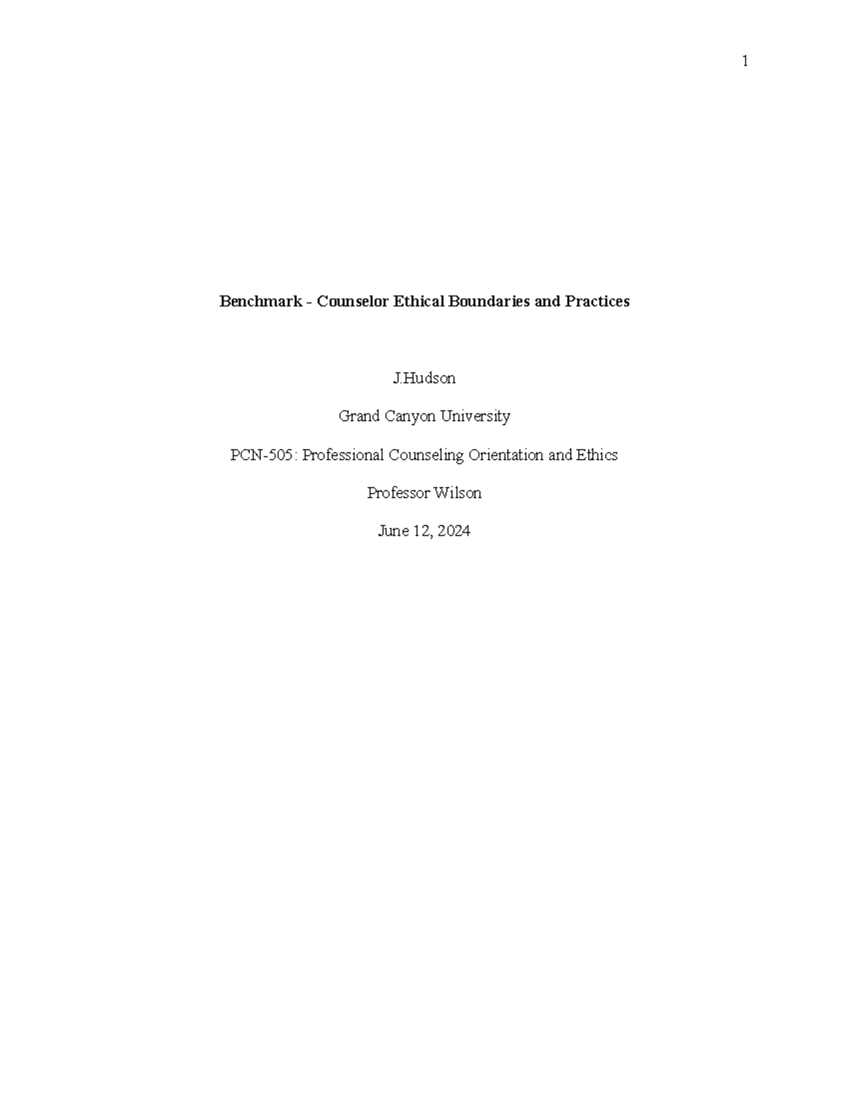 PCN-505: Counselor Ethical Boundaries and Practices Overview - Studocu