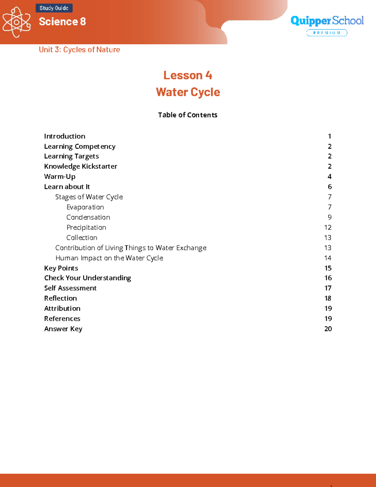 S8 Q1 0304 SG - Water Cycle and Its Impact on Living Things - Studocu