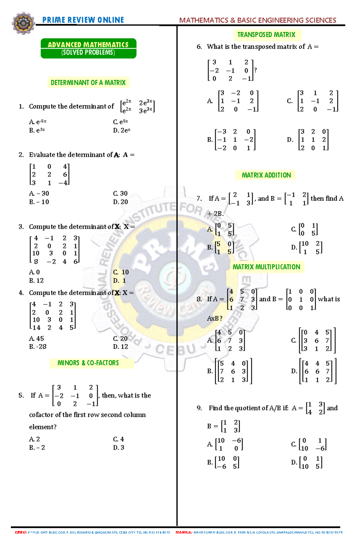 Advanced-Math - Advanced Mathematics Practice Problems & Solutions ...