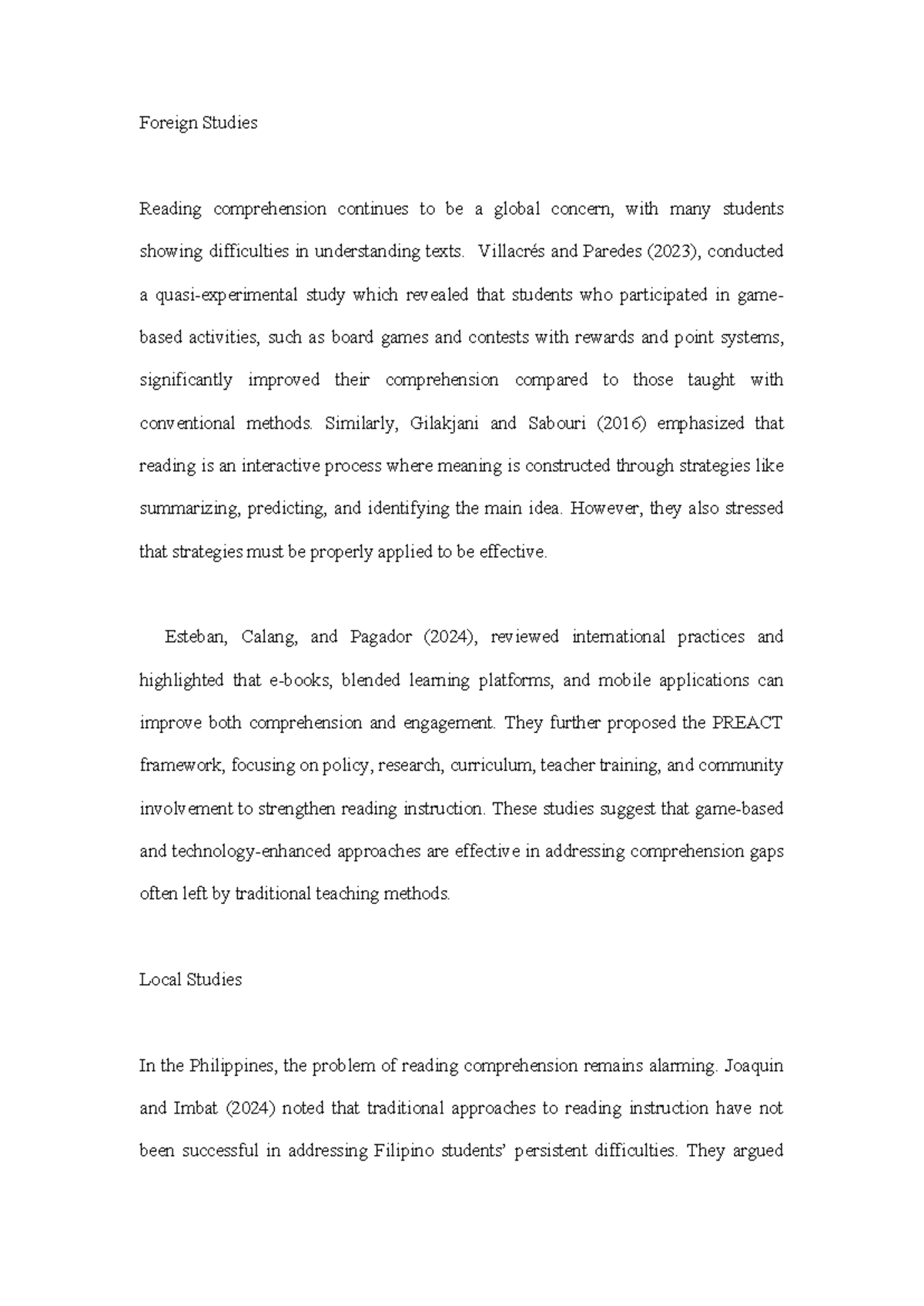 Foreign Studies: Enhancing Reading Comprehension through Game-Based ...