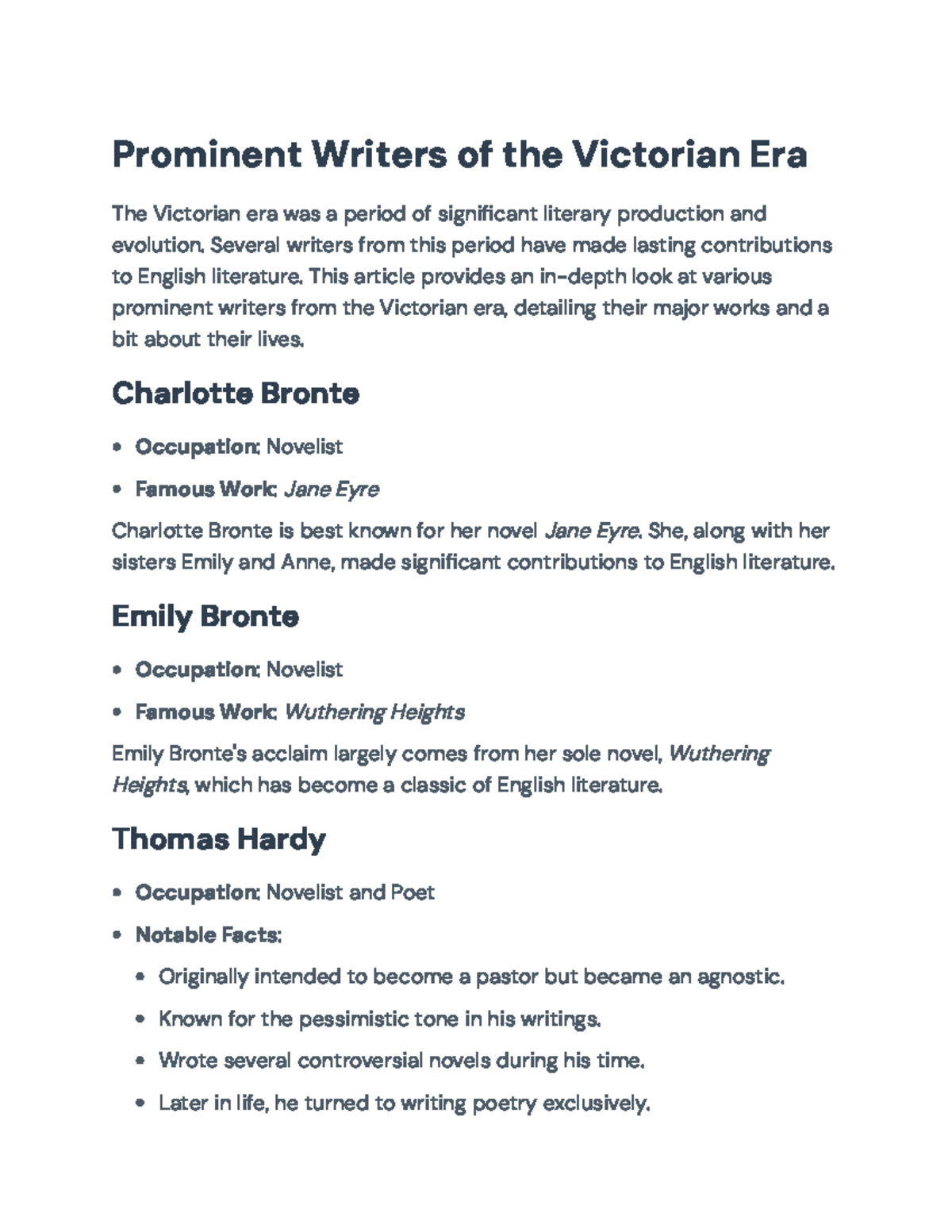 Prominent Writers of the Victorian Era: An In-Depth Overview ...