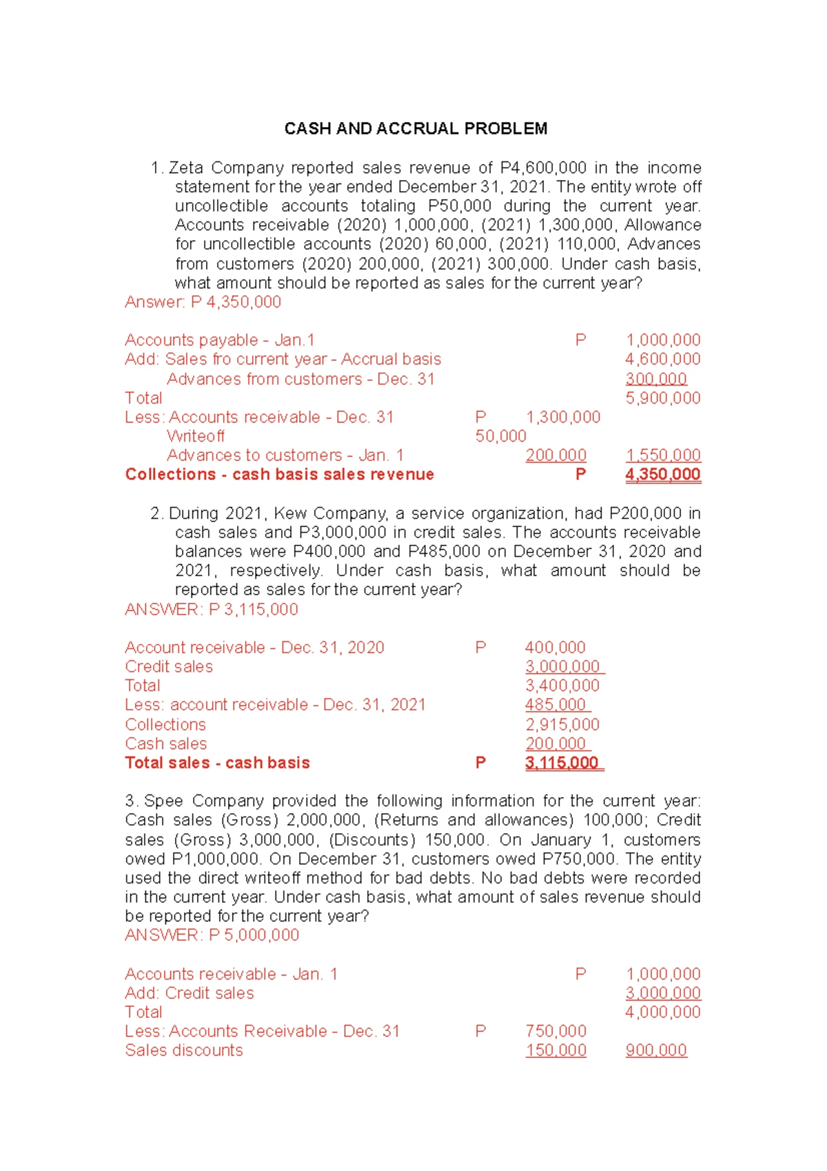 Problems - STATEMENT OF FINANCIAL POSITION - Problem (Adapted) The ...