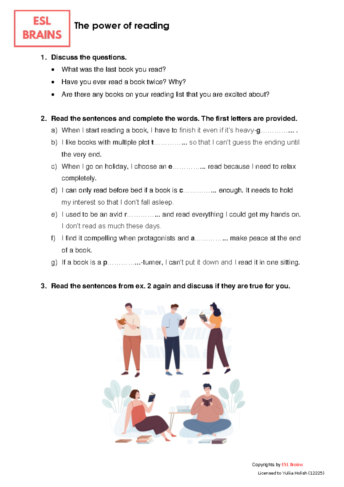 ESL Brains: The Power of Reading - SV 1958 Study Guide - Studocu