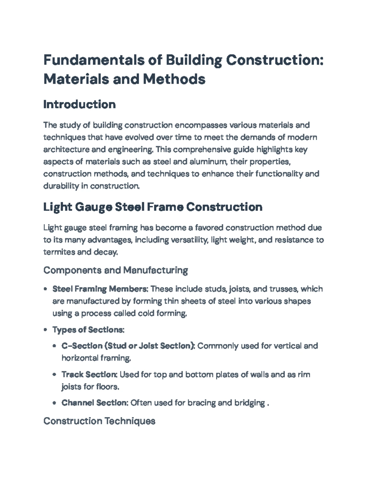 Light Gauge Steel Frame Construction: Principles & Practices Overview ...